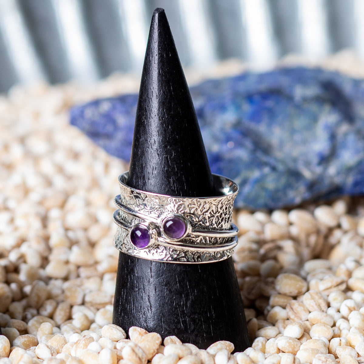Semi-Precious Spinning Stones Rings – Spiral Jewelry & Artisery