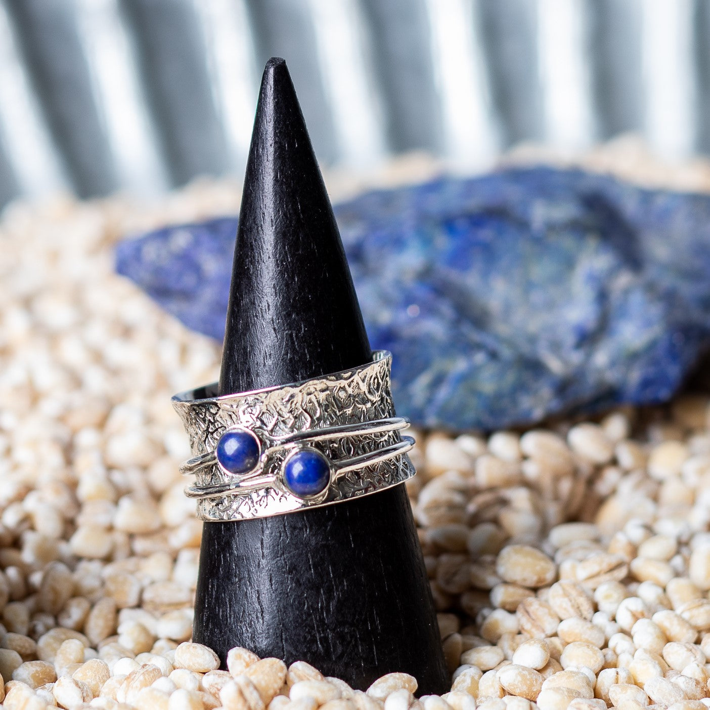 Semi-Precious Spinning Stones Rings – Spiral Jewelry & Artisery